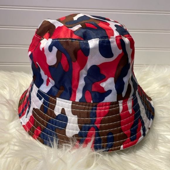 Xoxo, Carly | Accessories | Red Camouflage Reversible Bucket Hat | Poshmark